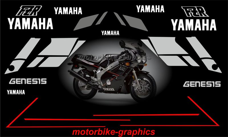 YAMAHA FZR 600 BLACK 89-99 Full Decal Set | MX Decals